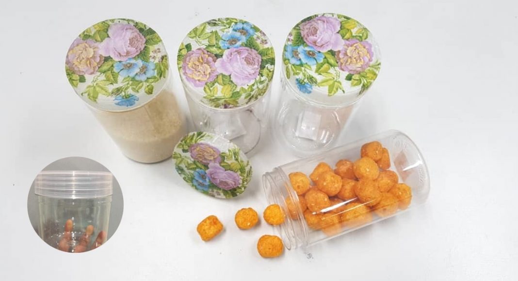 DIY Balang Kuih Raya Dari Botol Plastik 90 Sen