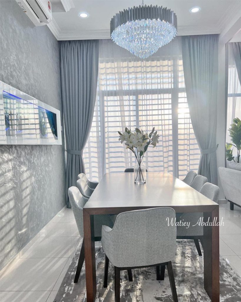 Bertemakan Rona Putih & Kelabu, Dekorasi Hiasan Dalaman Tampak Lebih Elegan