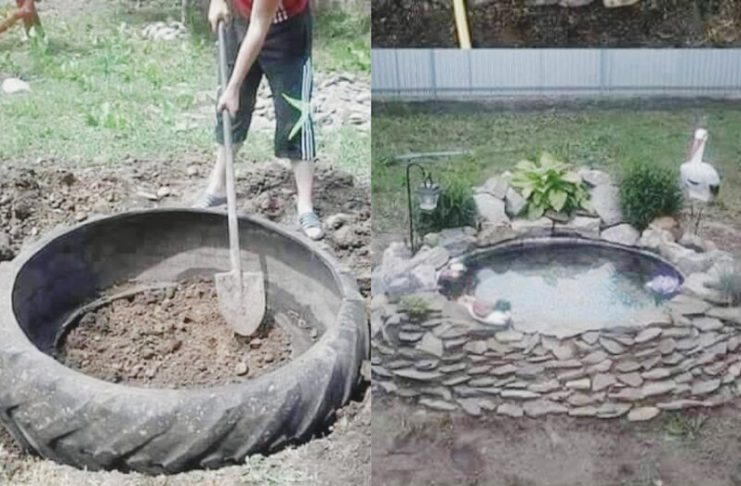 Buat Kolam Hiasan Daripada Tayar Terpakai, Sangat Kreatif!