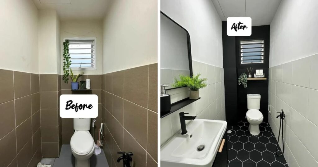 Mekap Bilik Air Guna Cat Epoxy & Wallpaper Lantai, Tak Perlu 'Hack' Mozek